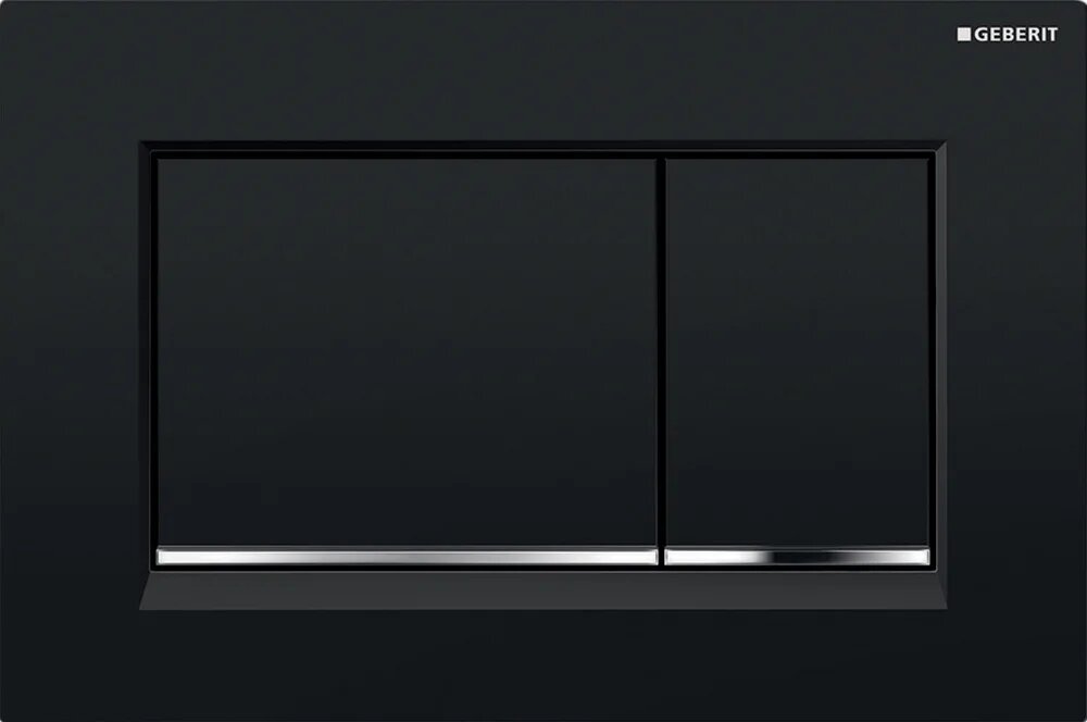 Кнопка смыва для унитаза Geberit Sigma 30 115.883. KM.1 черная, хром, глянцевая, кнопка для инсталляции, двойной смыв
