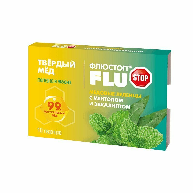 Флюстоп Медовые Леденцы С Ментолом И Эвкалиптом №10