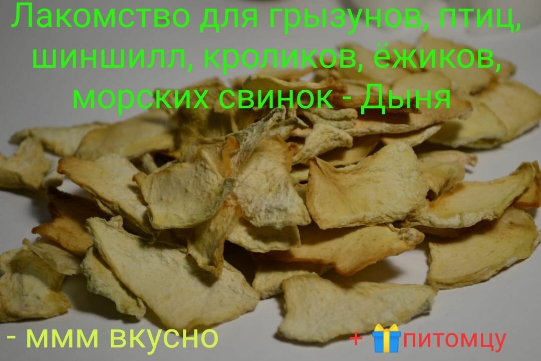 Лакомство для грызунов, морских свинов, кроликов, шиншилл, медиков, птиц - Дыня