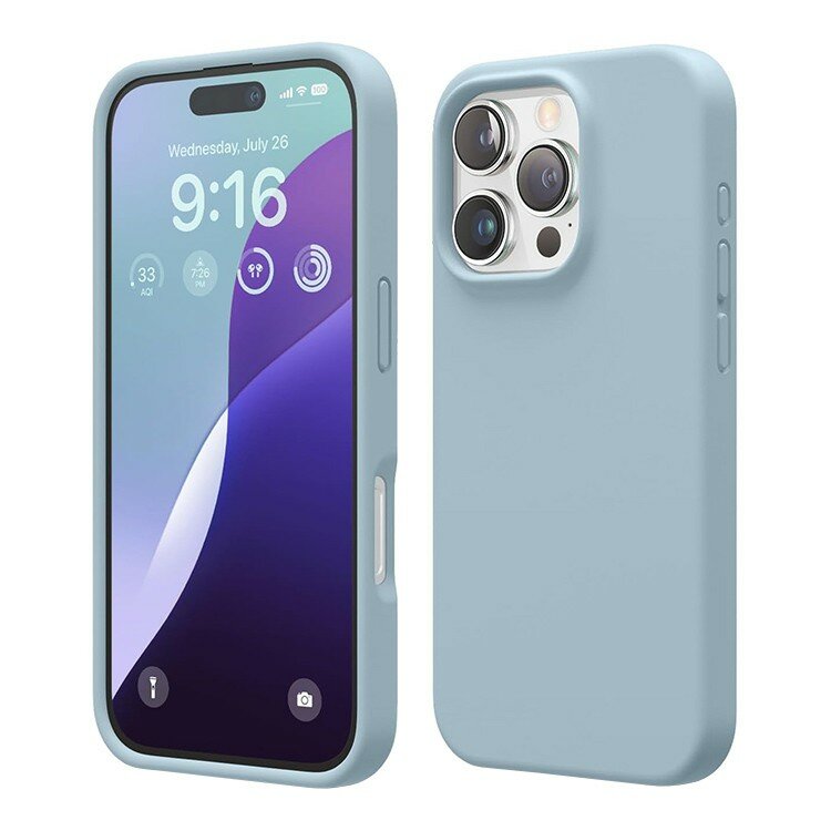 Elago силиконовый чехол для iPhone 16 Pro, Soft silicone (Liquid) Sky Blue