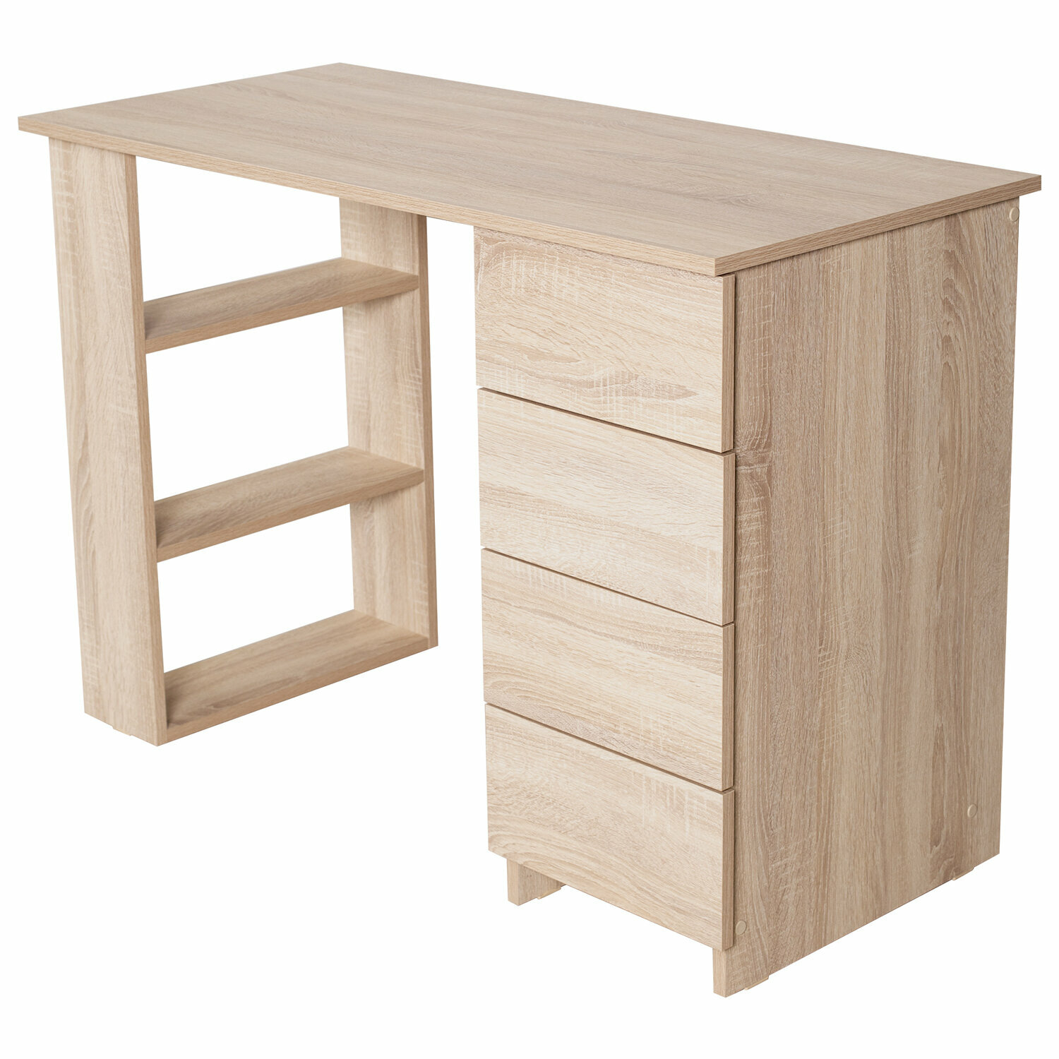 Стол Brabix "Scandi CD-016", письменный, компьютерный, 1100х500х750 мм, 4 ящика, дуб сонома (ЦБ013707-2)