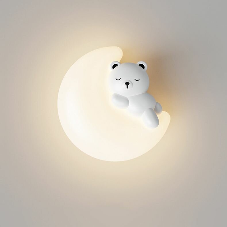 Бра, Настенный светильник BOWON луна-медвежонок, Трехцветный, 20cm