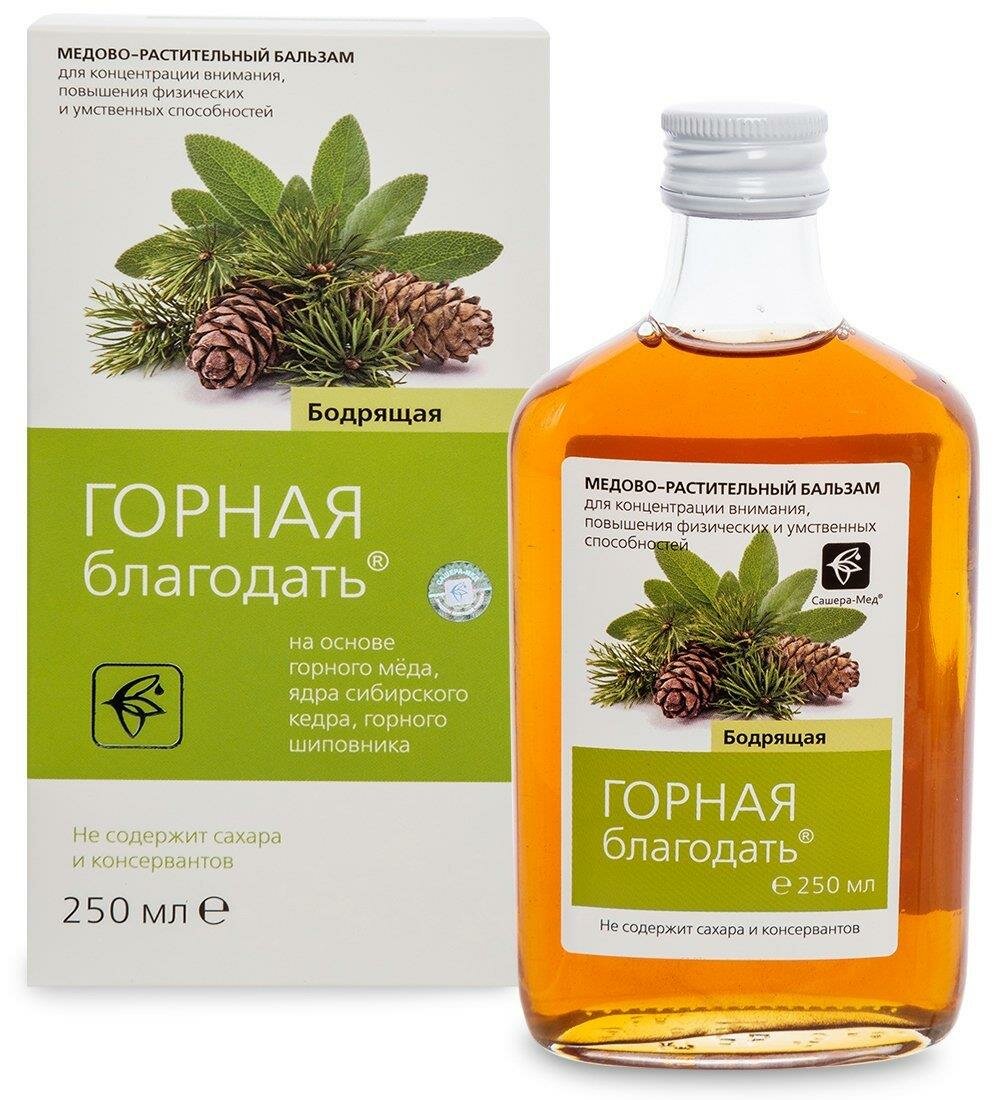Горная благодать Медовый взвар -бодрящая, 250 мл A2134468 Сашера-Мед