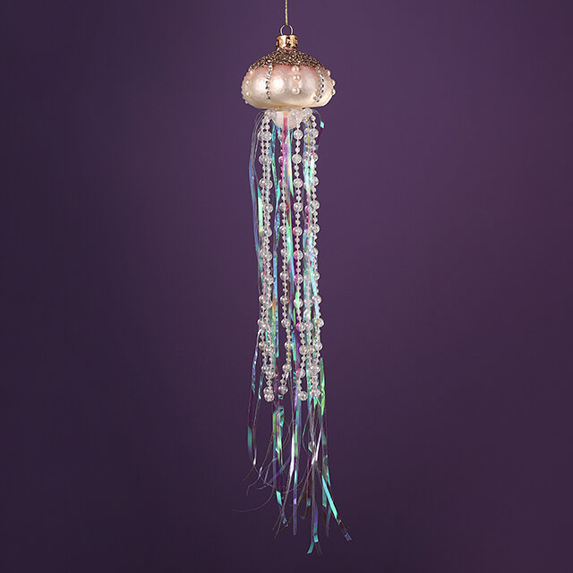 Елочная игрушка Медуза Лейни 35 см, розовая, в подарочной коробке, стекло, Winter Deco, 4060429-wd