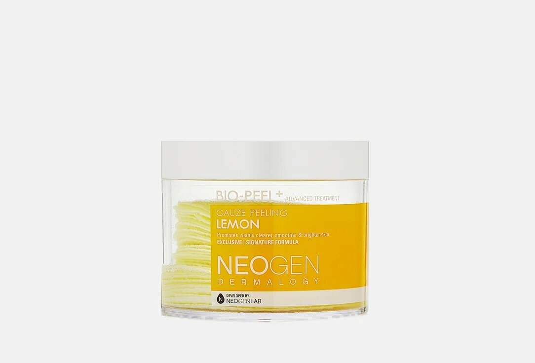 Диски для лица Neogen "BIO-PEEL+" GAUZE, пилинг, с лимоном, 30 шт