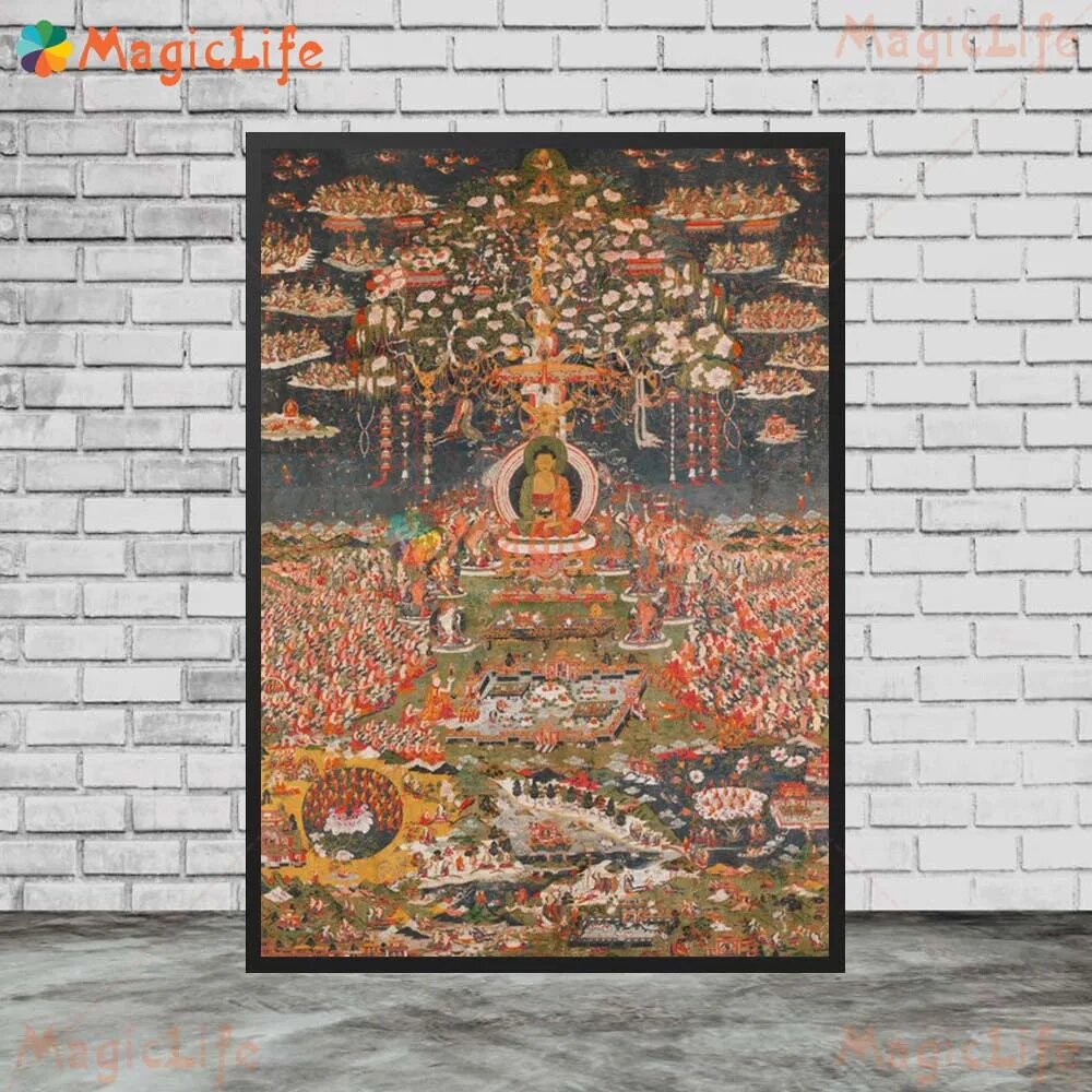 Настенная картина Будда Кали Шива на холсте F, 40X50cm NoFrame