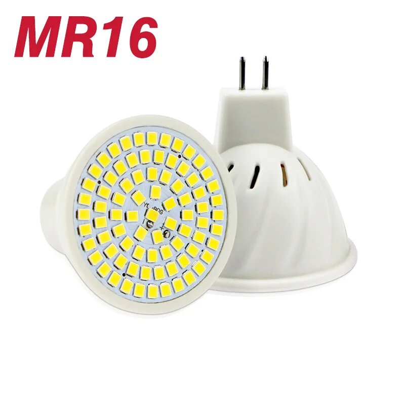 KARWEN Светодиодная лампа E27 E14 GU10 MR16 48/60/80 LEDs MR16, 60LEDs, Cold White