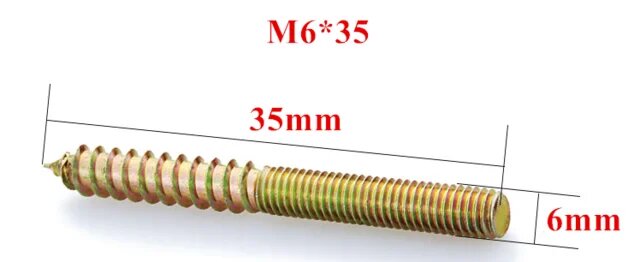 Болты с двусторонней головкой M4-M8 для мебели