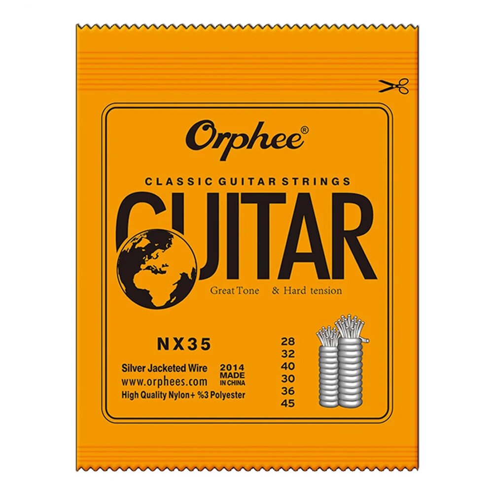 Струны для классической гитары Orphee NX серебристые нейлоновые 6 шт.