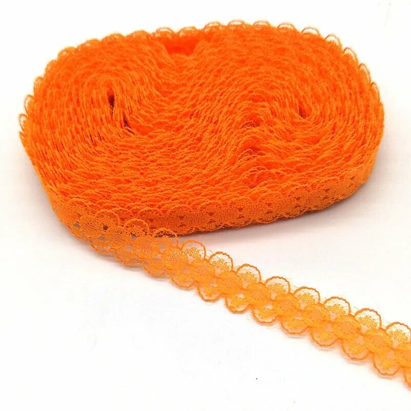 Черная кружевная лента ChengBright 14 мм, 10 ярдов Оранжевый, Orange