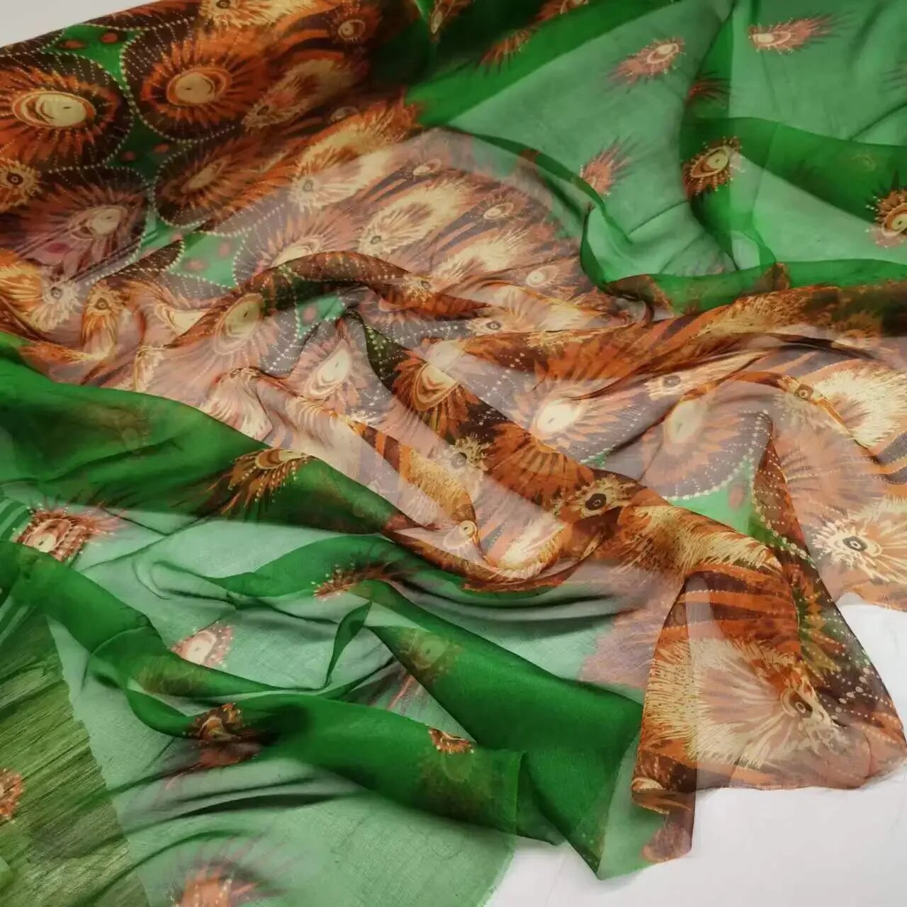 100% ткань из чистого шелка, распродажа, шифон в богемном стиле с цветочным рисунком, ширина 135 см, мягкий материал для платьев и шарфов 6 мм