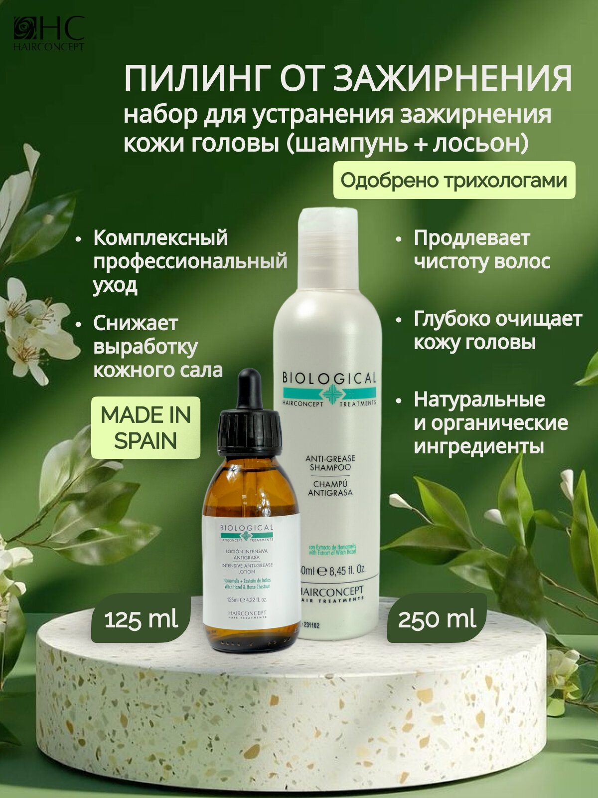 Набор для устранения зажирнения кожи головы