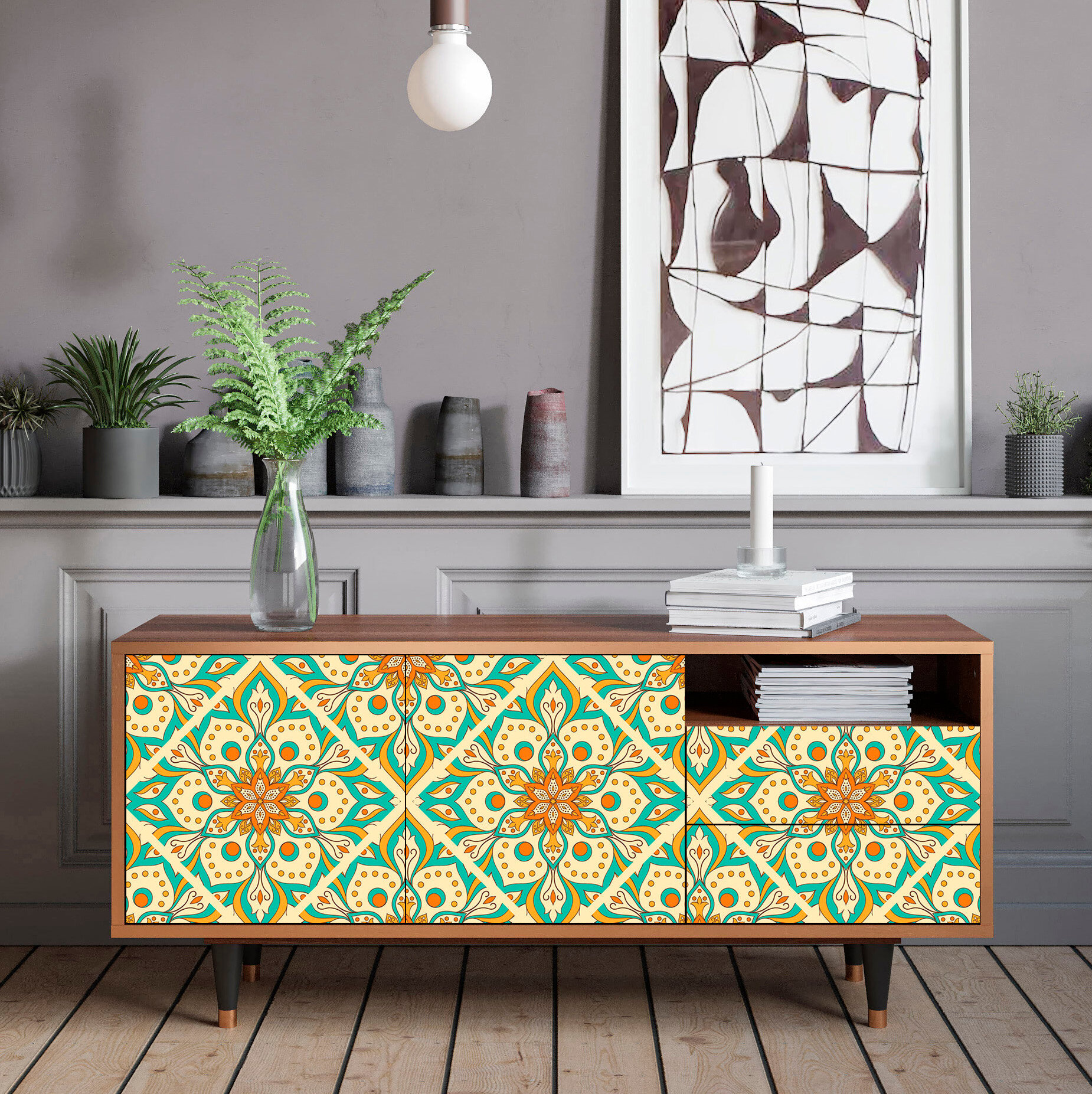 ТВ-Тумба - STORYZ - T7 Hindu Daisy, Размер - 125 x 56 x 41 см, Цвет корпуса - , Орех