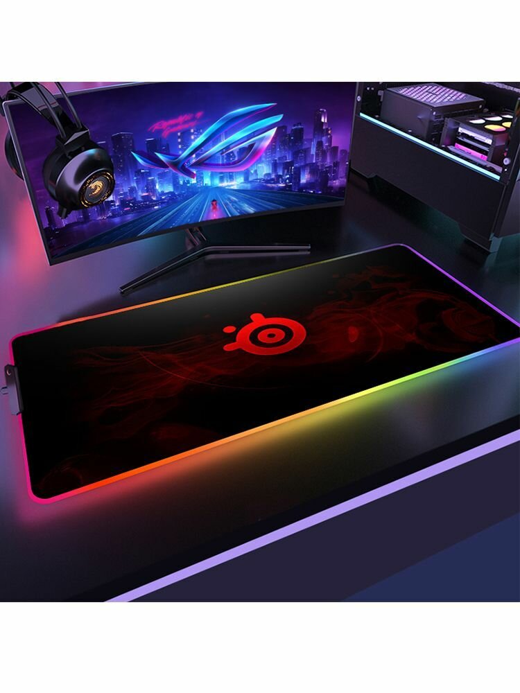 Коврик для мыши SteelSeries Sai Rui RGB, нескользящая прорезиненная основа, XXL