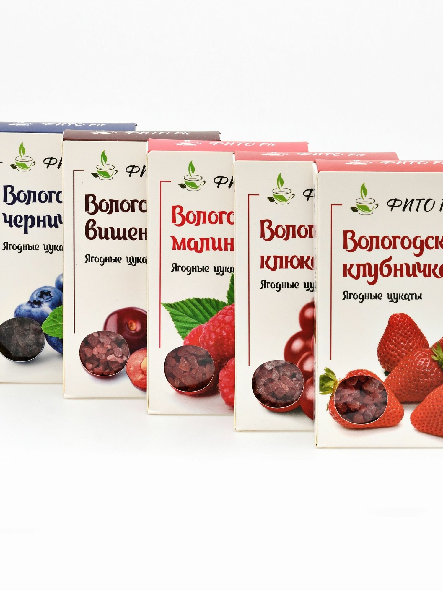 Цукаты мармеладные 5 шт. в ассортименте: вишенка, клубничка, клюковка, малинка, черничка (по 100 г)