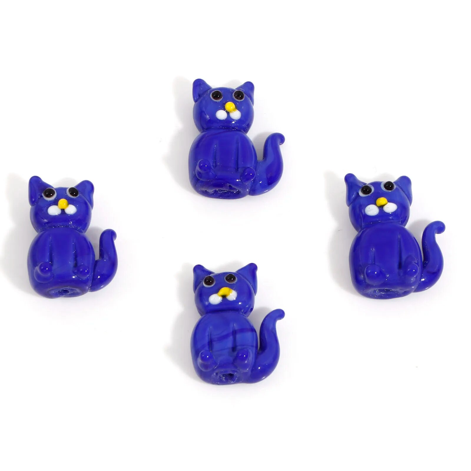 Стеклянные бусины DoreenBeads, кошки, темно-синий, 2 шт