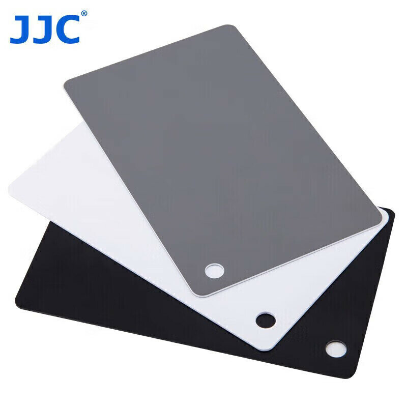 JJC 18% Gray Card, White Balance Card, Photography 18% Gray Card, Black White Gray Tri-Color Neutral Gray Card, Portable Lighting Metering And Color Calibration Card, Small Size 8.5cm×5.4cm