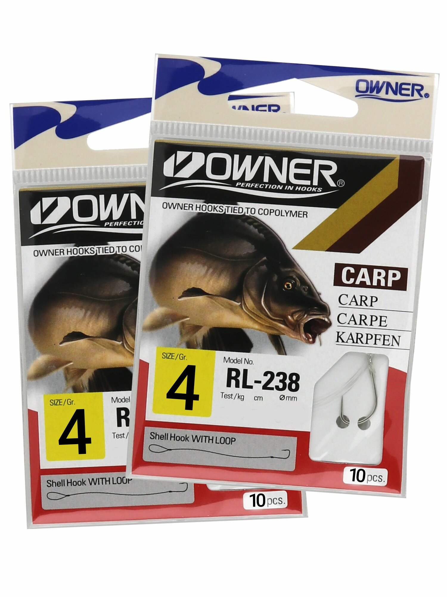 OWNER Поводок готовый RL-238 №4 10шт 2 упаковки
