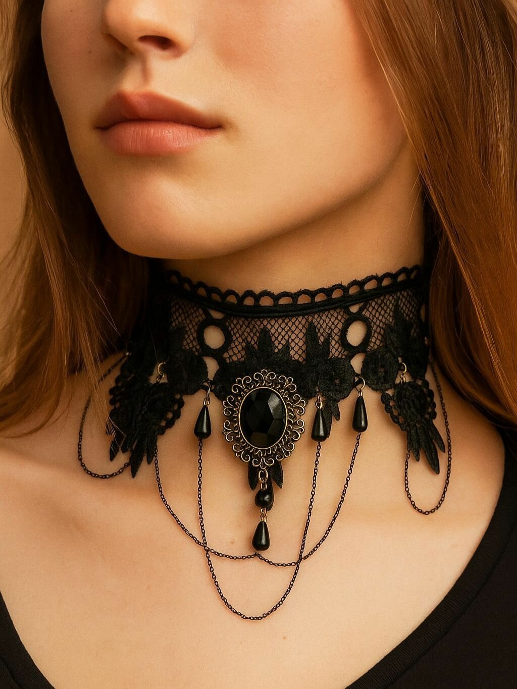 Чокер, искусственный камень