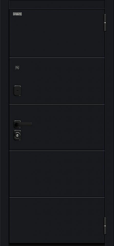Входная Дверь Bravo Флэт/SBlack Black Shell/White Silk 960x2050мм Левое Открывание / Браво.