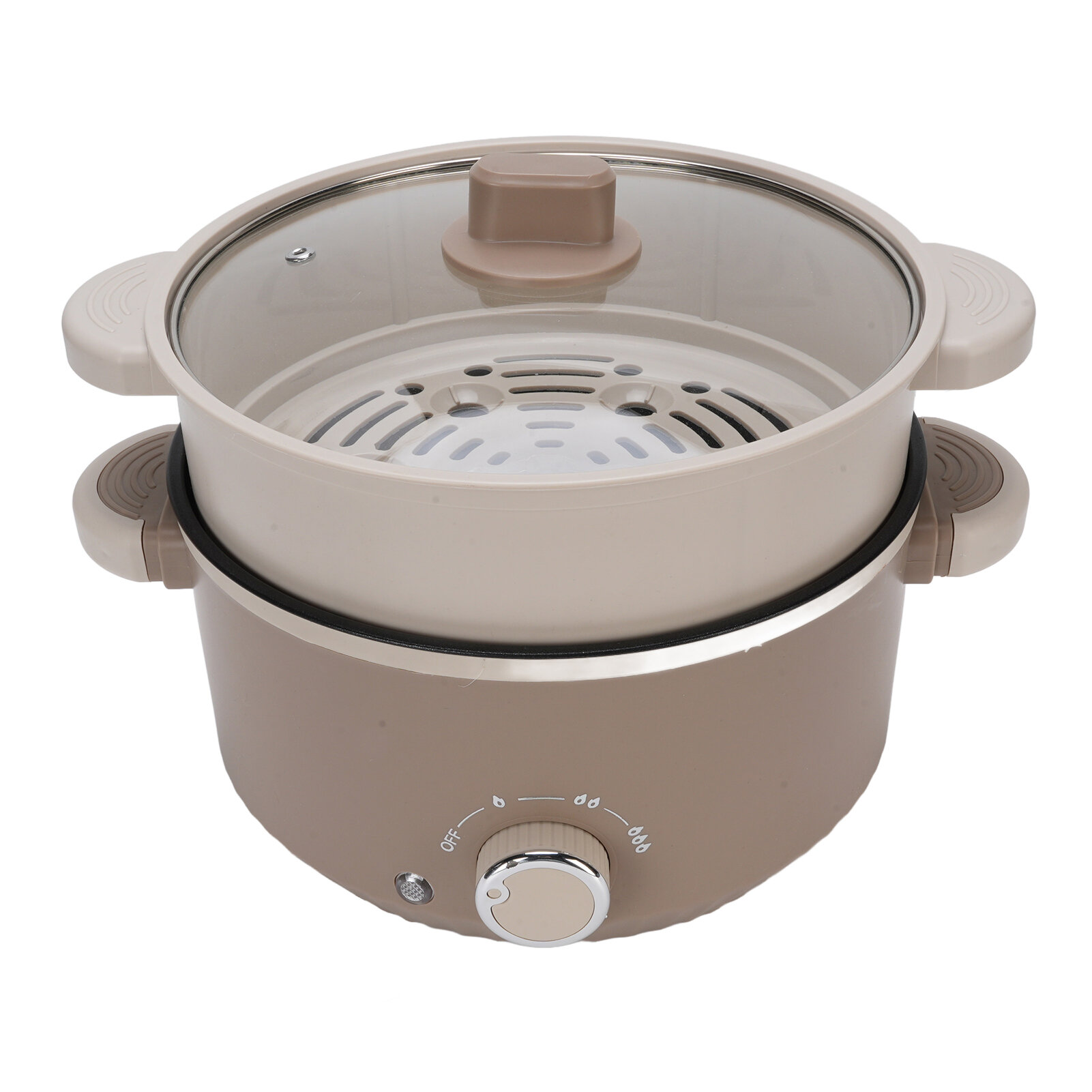 Электрическая кастрюля Hot Pot 800 Вт 3 л с пищевым антипригарным покрытием, многофункциональная электрическая плита с паровой корзиной для стейка, риса, лапши, супа, вилка США