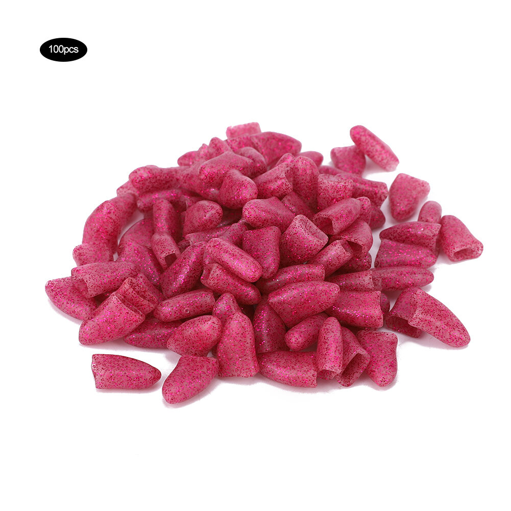 100PCS Pet Dog Soft PVC Nail Cover Paw Claw Cap Wrap Grooming Accessory (Crystal Pink XL)