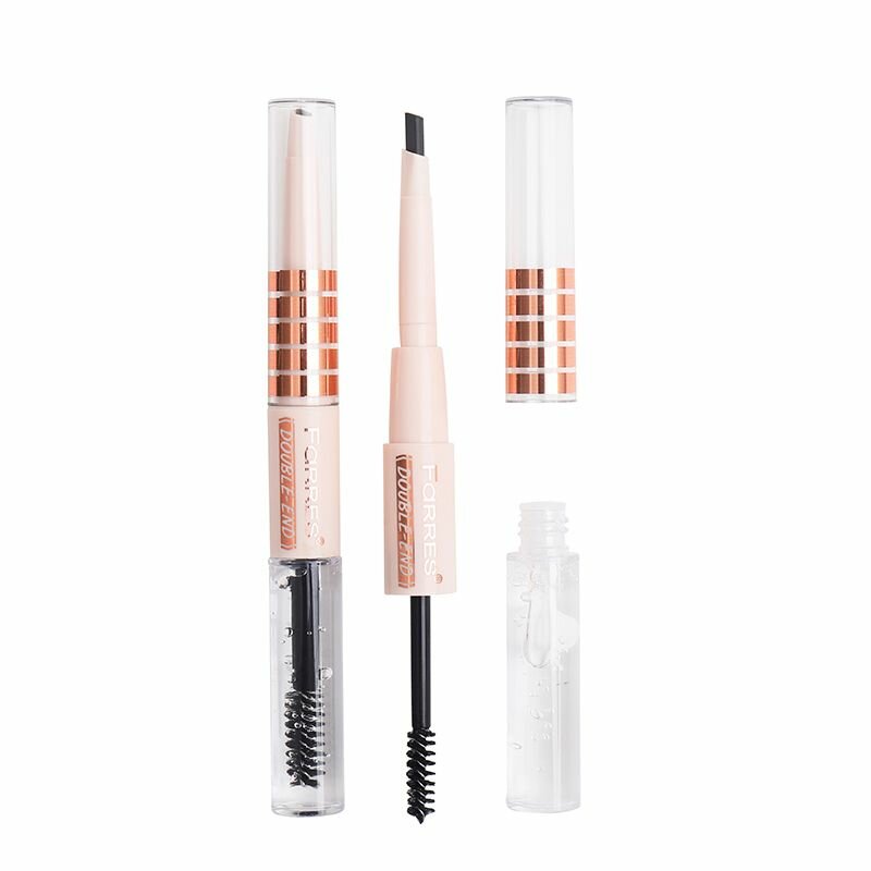 Farres cosmetics Гель для бровей, фиксирующий, и пудровый карандаш, тон 04, черный/