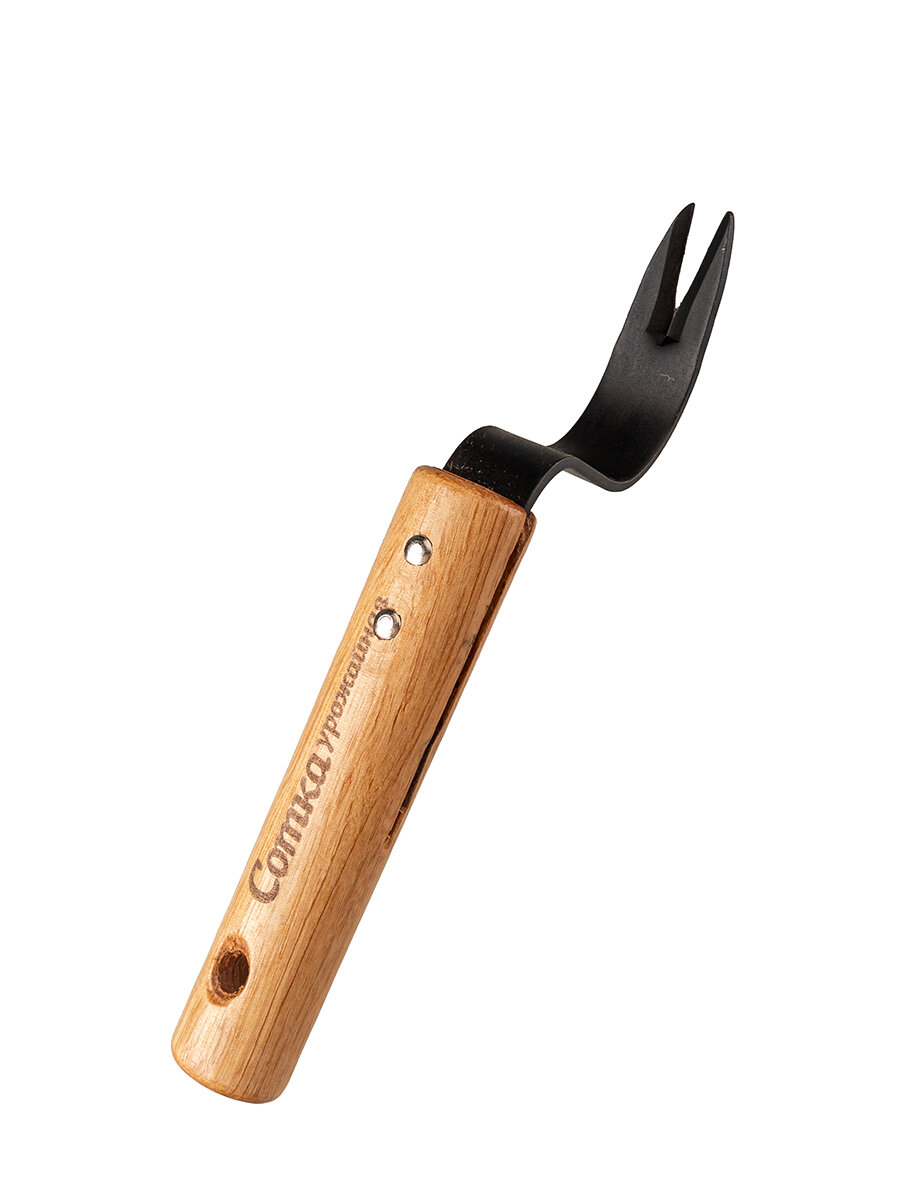Корнеудалитель садовый металлический "Урожайная Сотка Эко", с деревянной ручкой