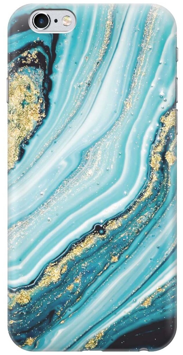 Силиконовый чехол на Apple iPhone 6s / 6 / Эпл Айфон 6 / 6с с рисунком "Green Marble"
