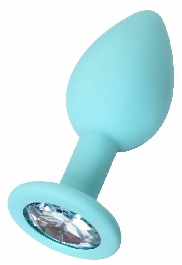 Мятная анальная пробка с прозрачным кристаллом Brilliant - 7 см. Производитель - ToyFa.