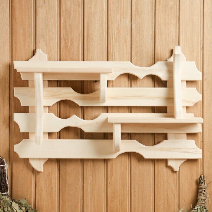 Полка для бани и сауны Лира , 70 45 см, деревянная, настенная, Добропаровъ