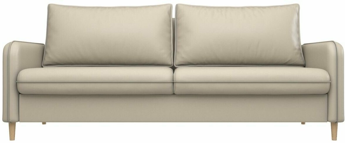 Прямой Диван Остин, Экокожа, Бежевый, Ящик для белья, 215 х 105 x 850 см
