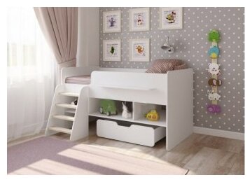 Детская кровать Л 6 Белое Дерево Белое Дерево