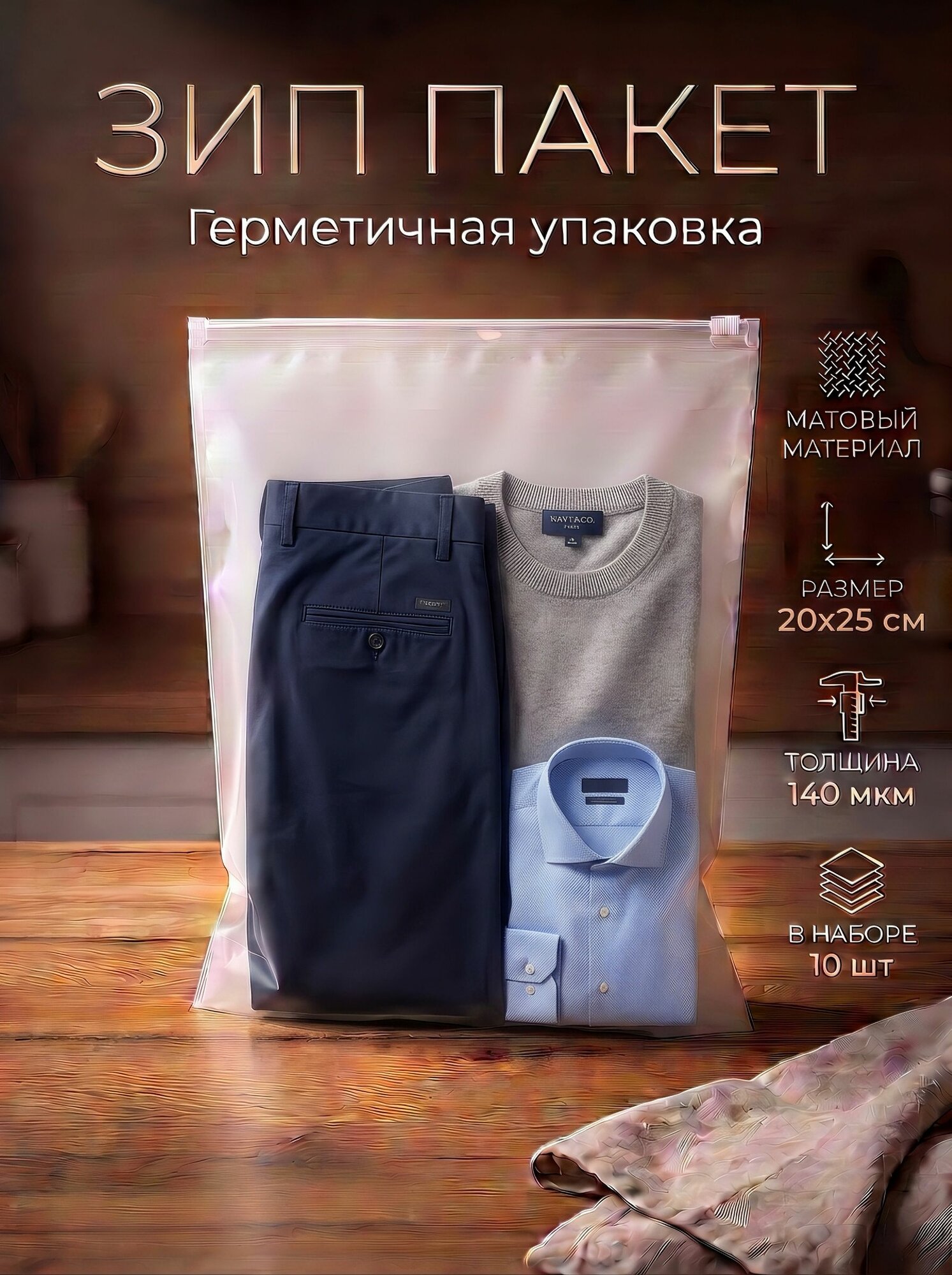Zip пакеты с бегунком 20x25