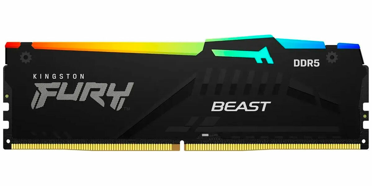 Оперативная память Kingston DDR5 32GB 5200Mhz FURY Beast Black RGB (KF552C40BBA-32)