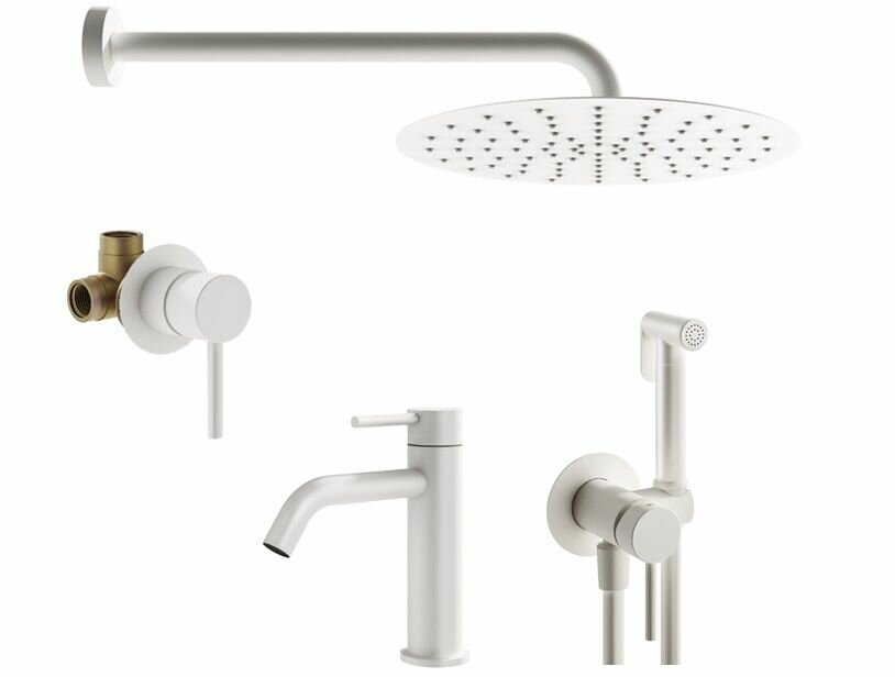 Комплект смесителей для душа Plumberia Selection KITZXO01BO53, Белый матовый