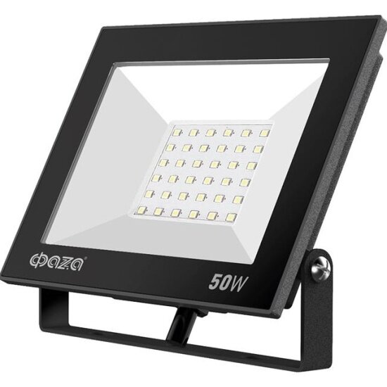 Светодиодный прожектор Фаzа СДО-20 50Вт 6500К IP65 230В BL прозр. закаленное стекло 5047303