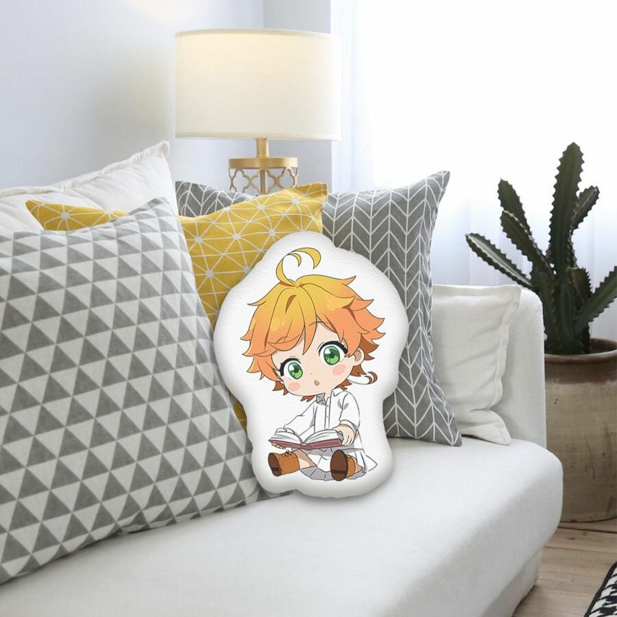 Мягкая фигурная подушка Чиби Обещанный Неверленд - Эмма BCH0669 40см