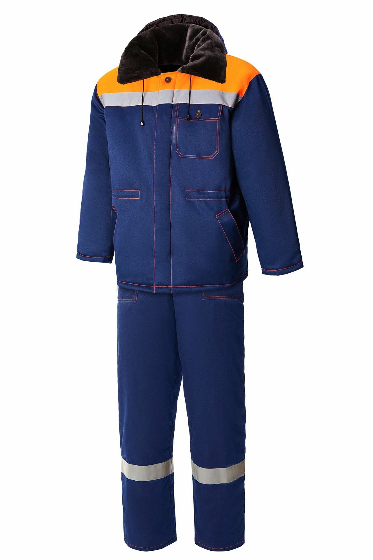 Костюм «коммунальщик НЬЮ» утеплённый мужской зимний рабочий — тёплый комплект спецодежды (куртка + полукомбинезон) для зимы