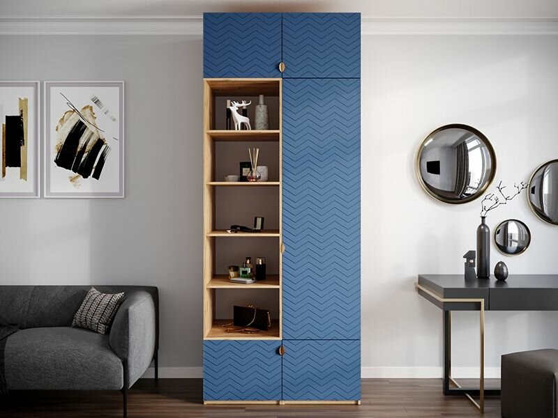 Шкаф распашной для одежды "Гринвич 3" 100х250х55 Дуб крафт золото / Крокус