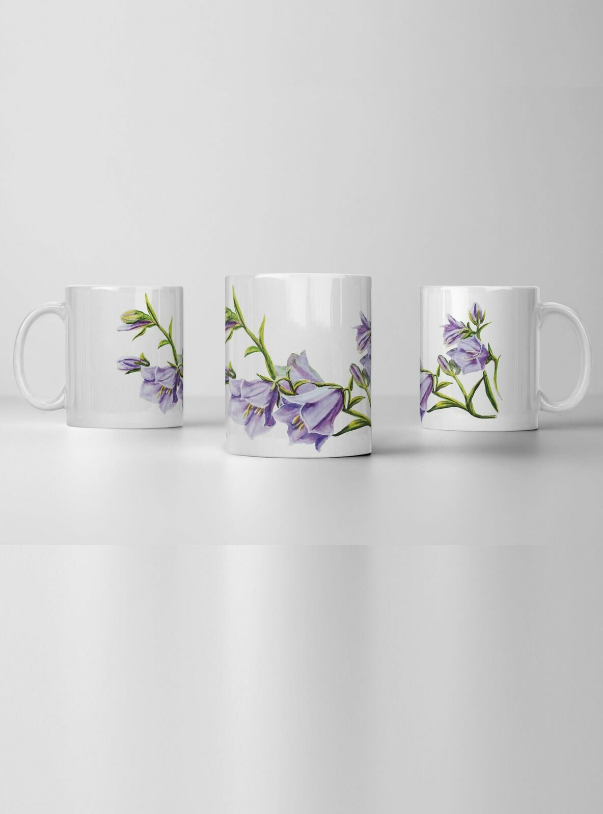 Кружка cooperative.moscow " Колокольчик цветок " (кружка с Колокольчиком , Колокольчик , кружка с цветком, кружка Колокольчик , подарок с любовью, кружка с цветами, цветы, цветок) , 330 мл, 1 шт