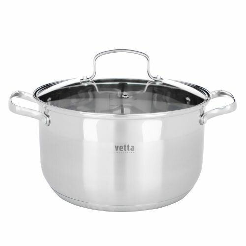 Кастрюля Vetta Берн 24х14см. 6,1л. со стекл. крышкой, индукция (822-102)