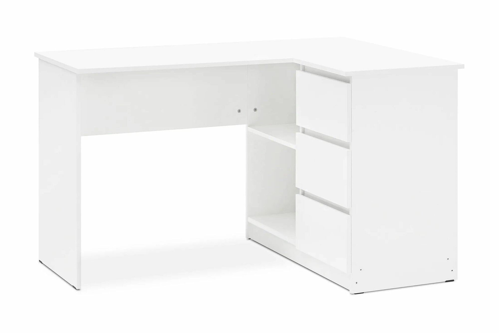 Стол письменный Честер угловой белый глянец / белый