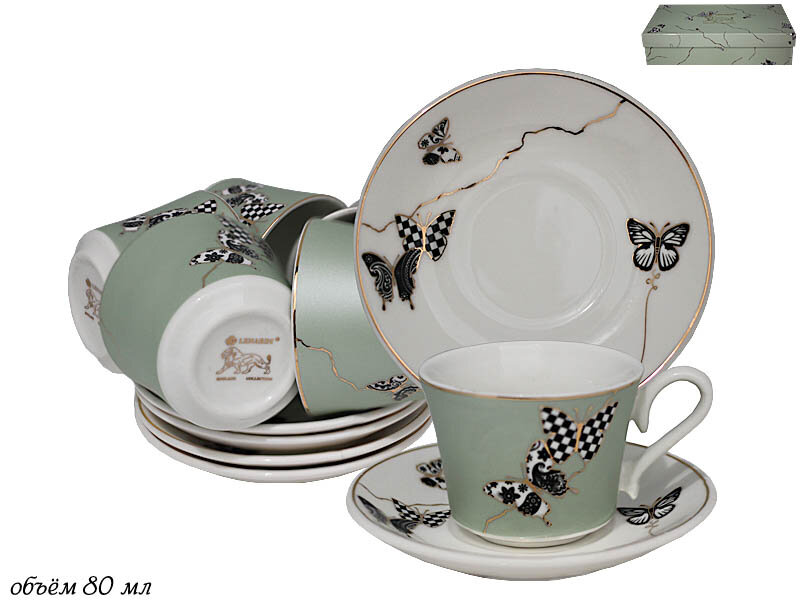Кофейный набор 12пр. Butterfly в подарочной упаковке Фарфор 133-097 118-133-097