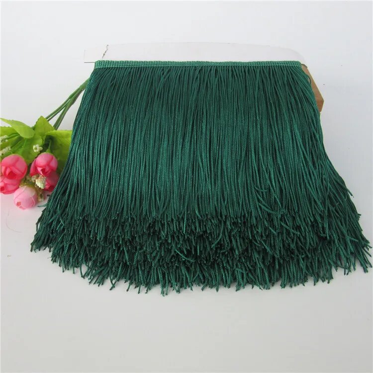 Бахрома из полиэстера 10 метров Изумрудный, 10cmX10meters, 01 (18)