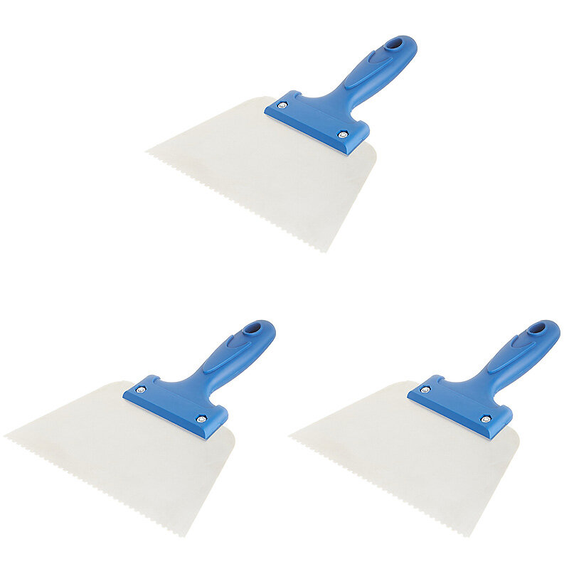 Шпатель для клея зубчатый 180 мм В1 нержавеющая сталь с пластиковой ручкой (3 шт.)