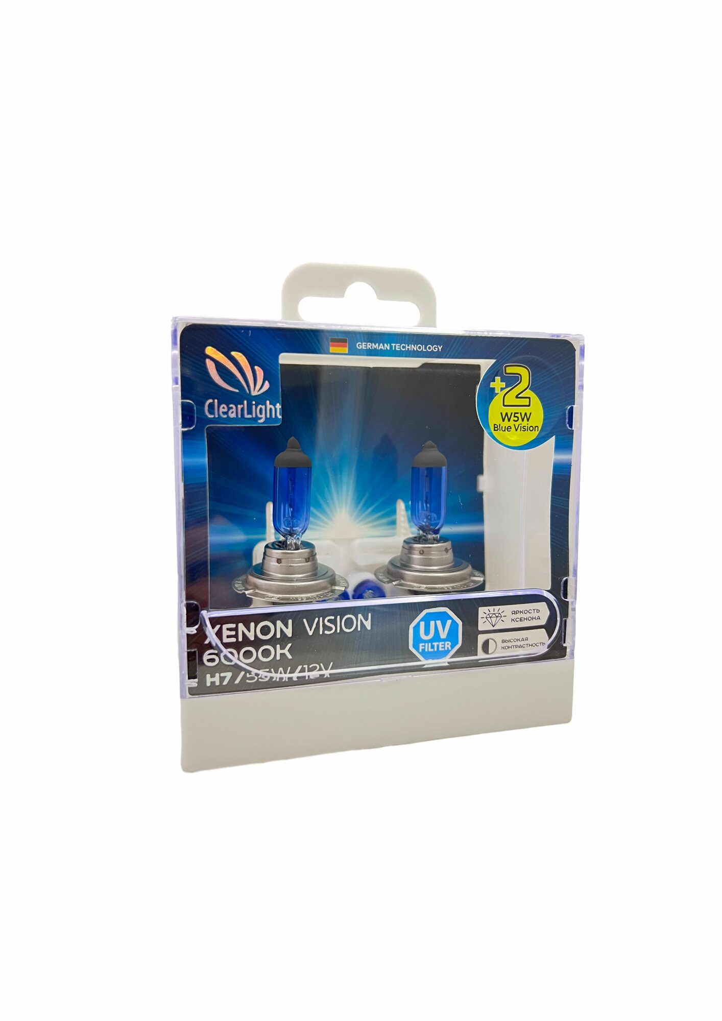 Комплект ламп H7(Clearlight)12V-55W XenonVision (2 шт.) + W5W Blue Vision (2 шт.)