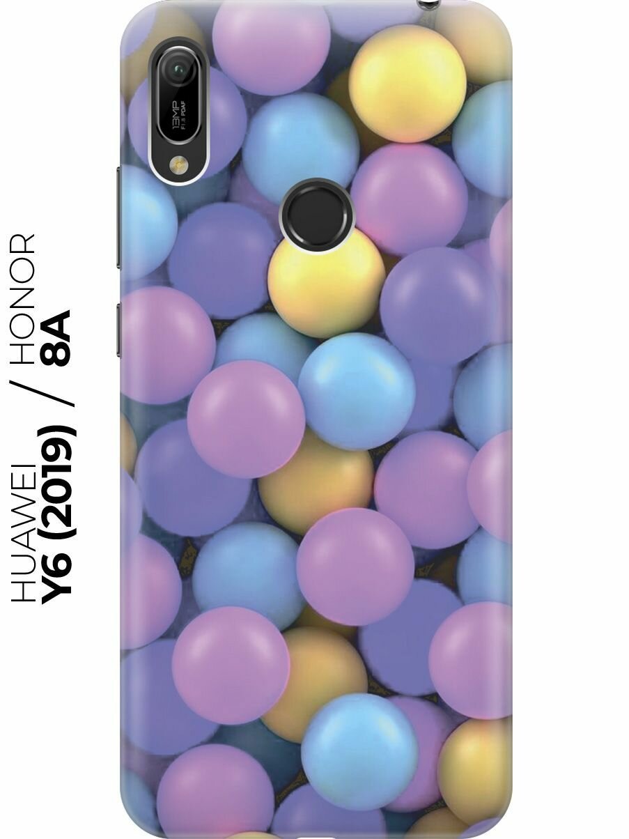 Силиконовый чехол Сиреневые шары на Honor 8A / 8A Pro / Huawei Y6 (2019) / Y6 Prime (2019) / Хонор 8а / 8а Про / Хуавей У6 2019 / У6 Прайм 2019