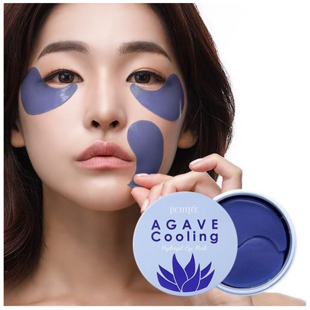Охлаждающие гидрогелевые патчи для глаз Agave Cooling, "Petitfee"