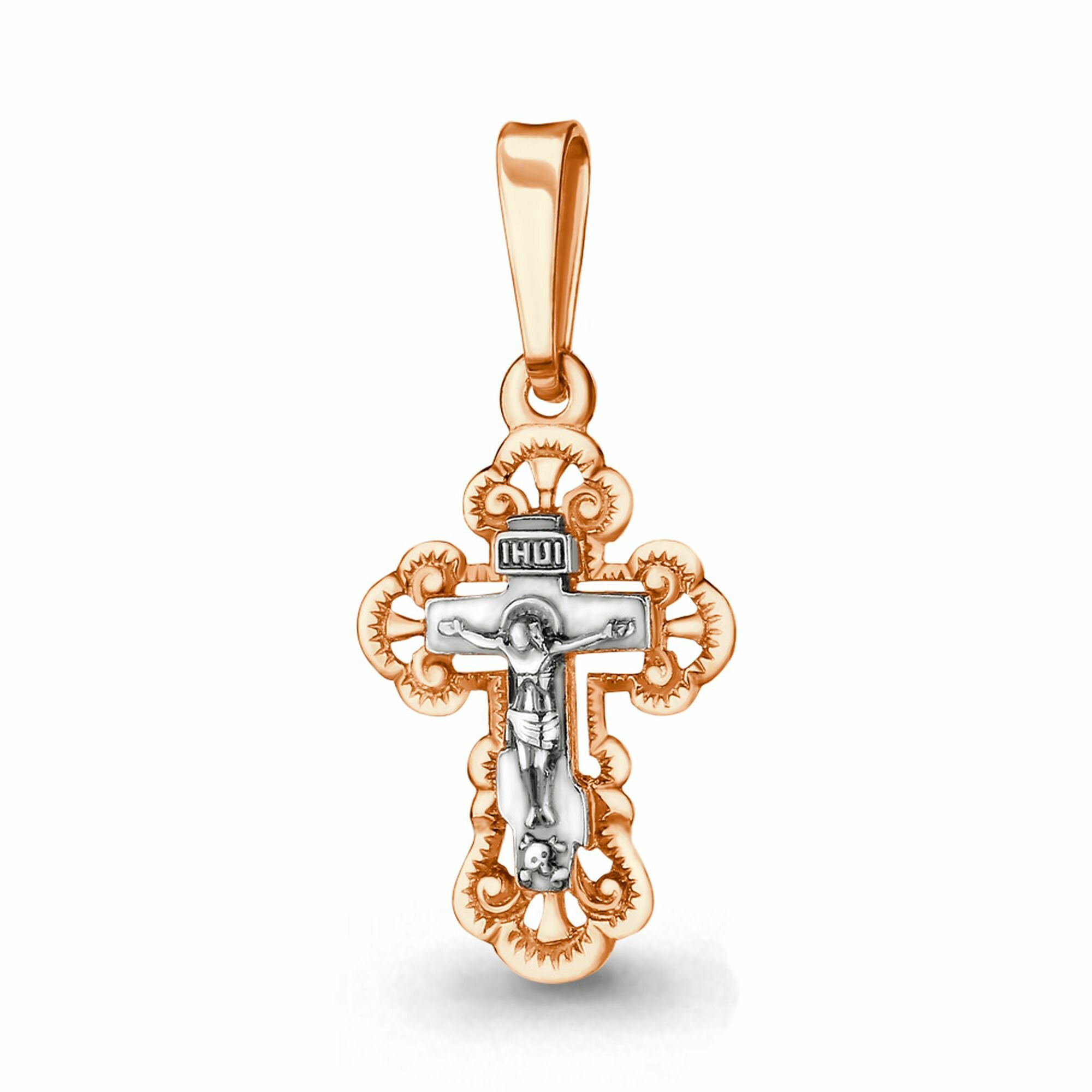 Крестик, красное золото, 585 проба